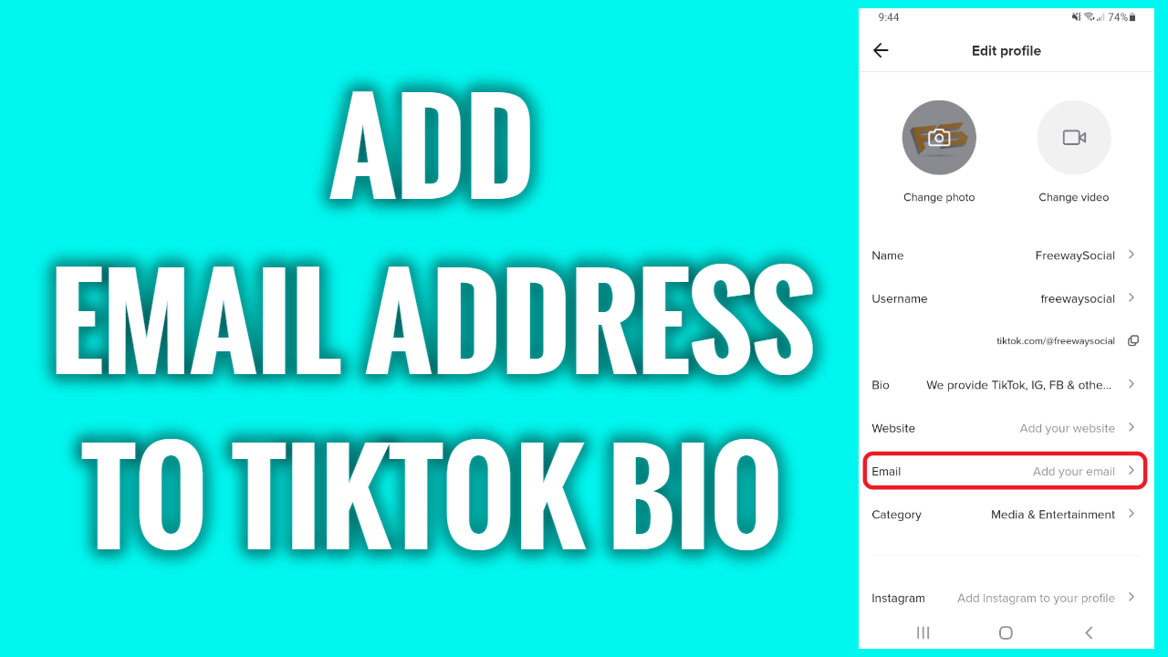 How To Add Email Address To TikTok Bio FreewaySocial