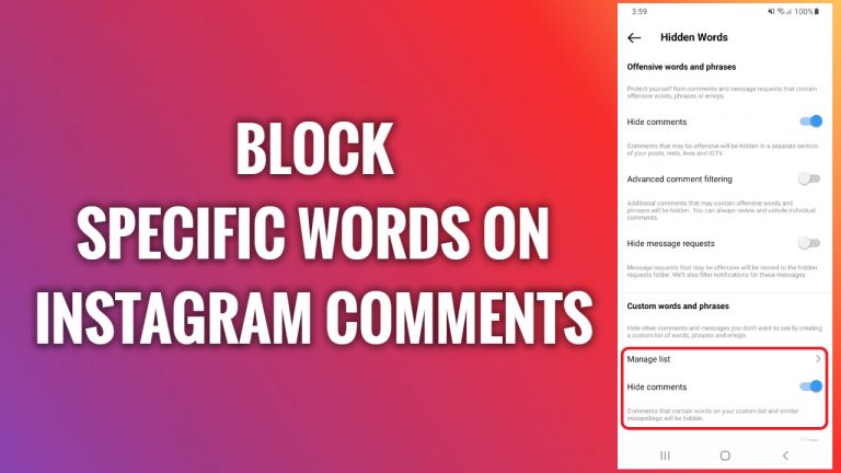 How To Block Specific Words On Instagram Comments FreewaySocial